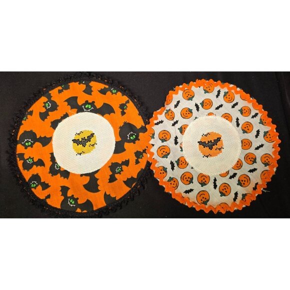 Handmade | Holiday | Vintage Handmade Halloween Doily Set Of 2 Bats And ...